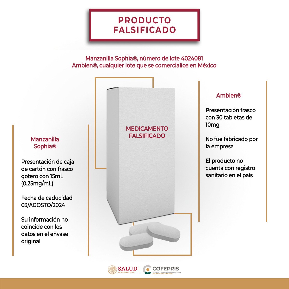 Cofepris Alertó Sobre Falsificación De Gotas De Manzanilla Y Medicamento Contra El Insomnio