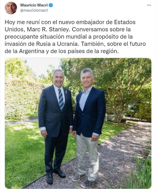 Mauricio Macri Se Reunió Con El Embajador De Estados Unidos Marc Stanley Hablaron De La