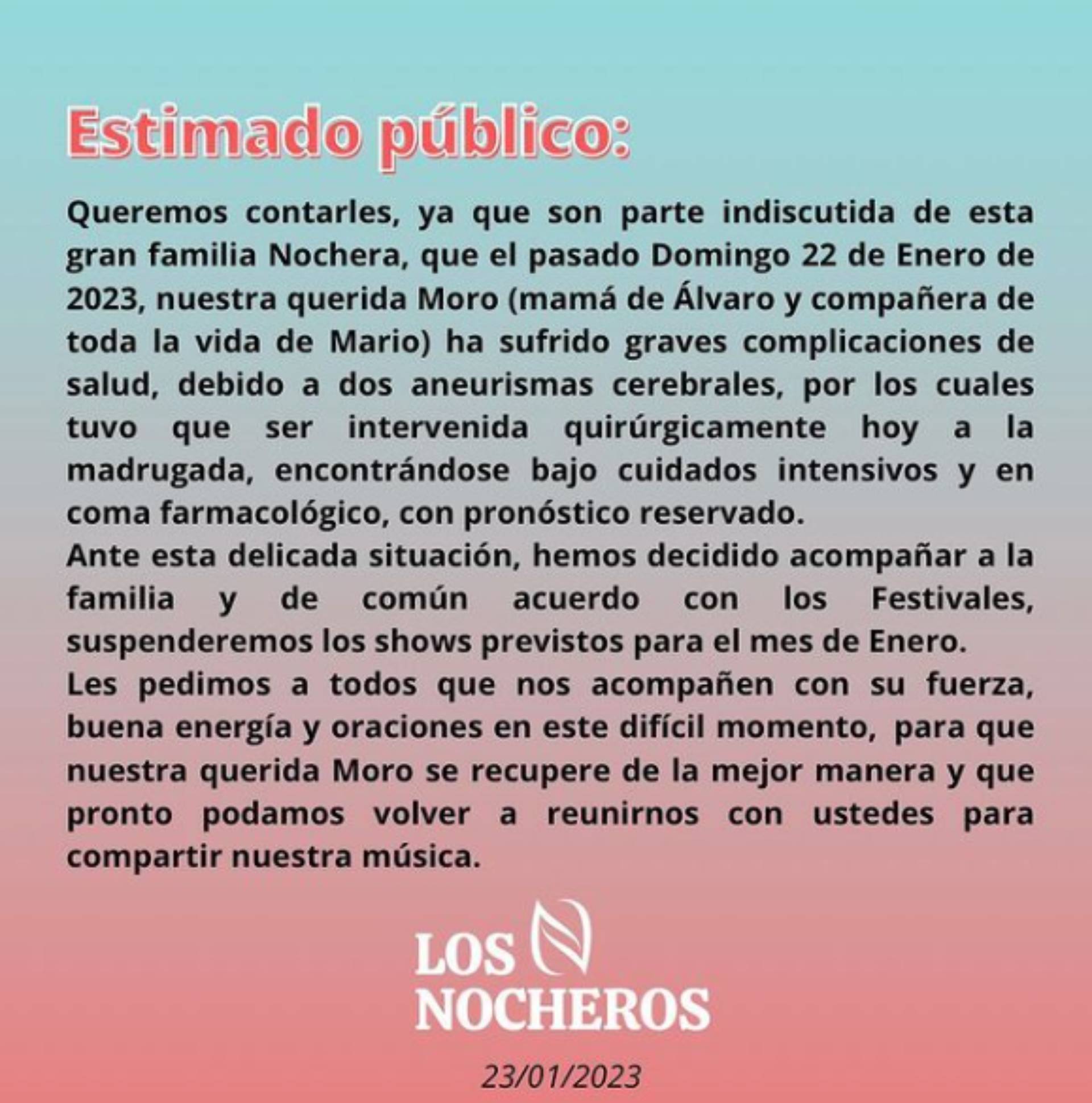 El Motivo Por El Que Los Nocheros Cancelan Sus Shows De Enero Infobae