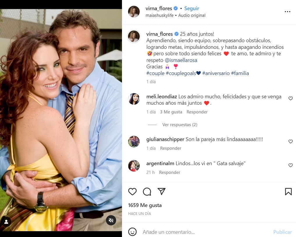Ismael La Rosa Y Virna Flores Se Dedicaron Tiernos Mensajes Por Sus 25