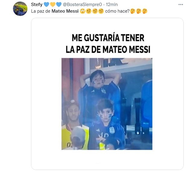 La Foto De Mateo Messi Durante El Partido Entre Argentina Y Polonia Que 6333