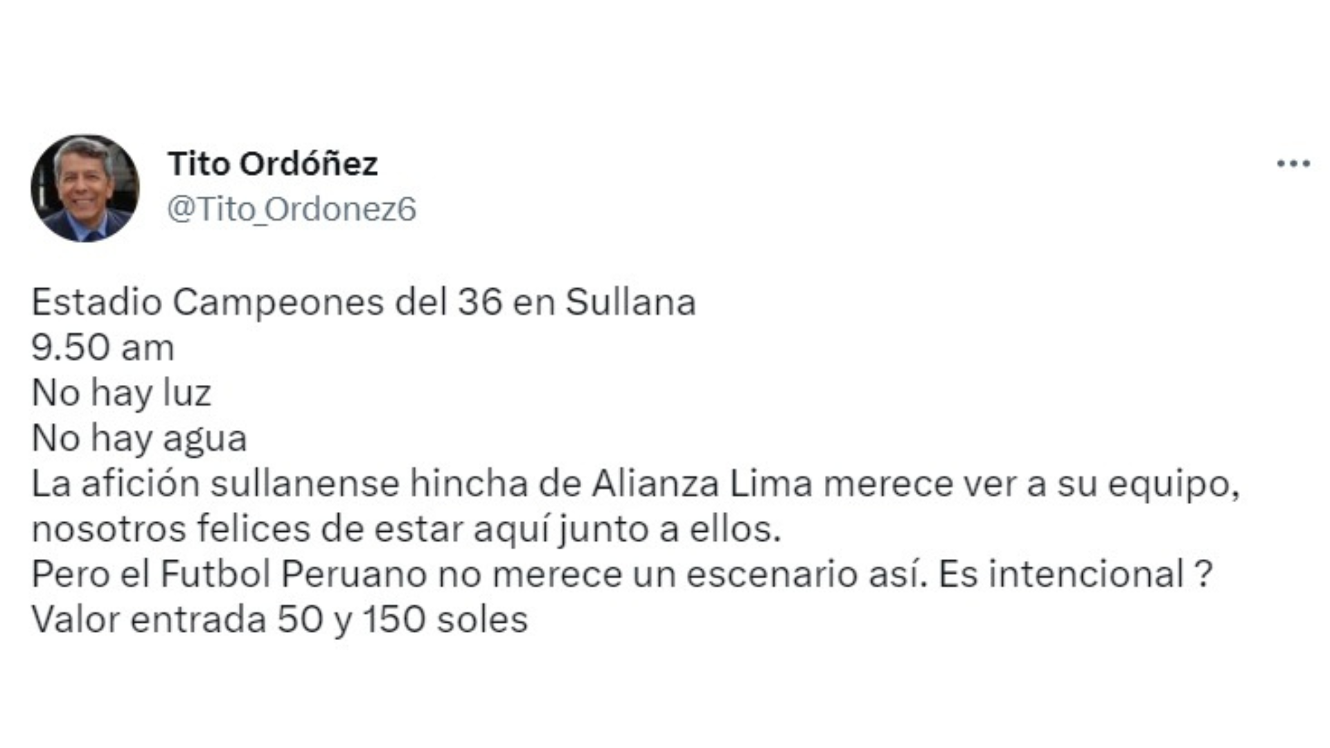 Delegado De Alianza Lima Denunció Malas Condiciones Del Estadio De Alianza Atlético No Hay Luz