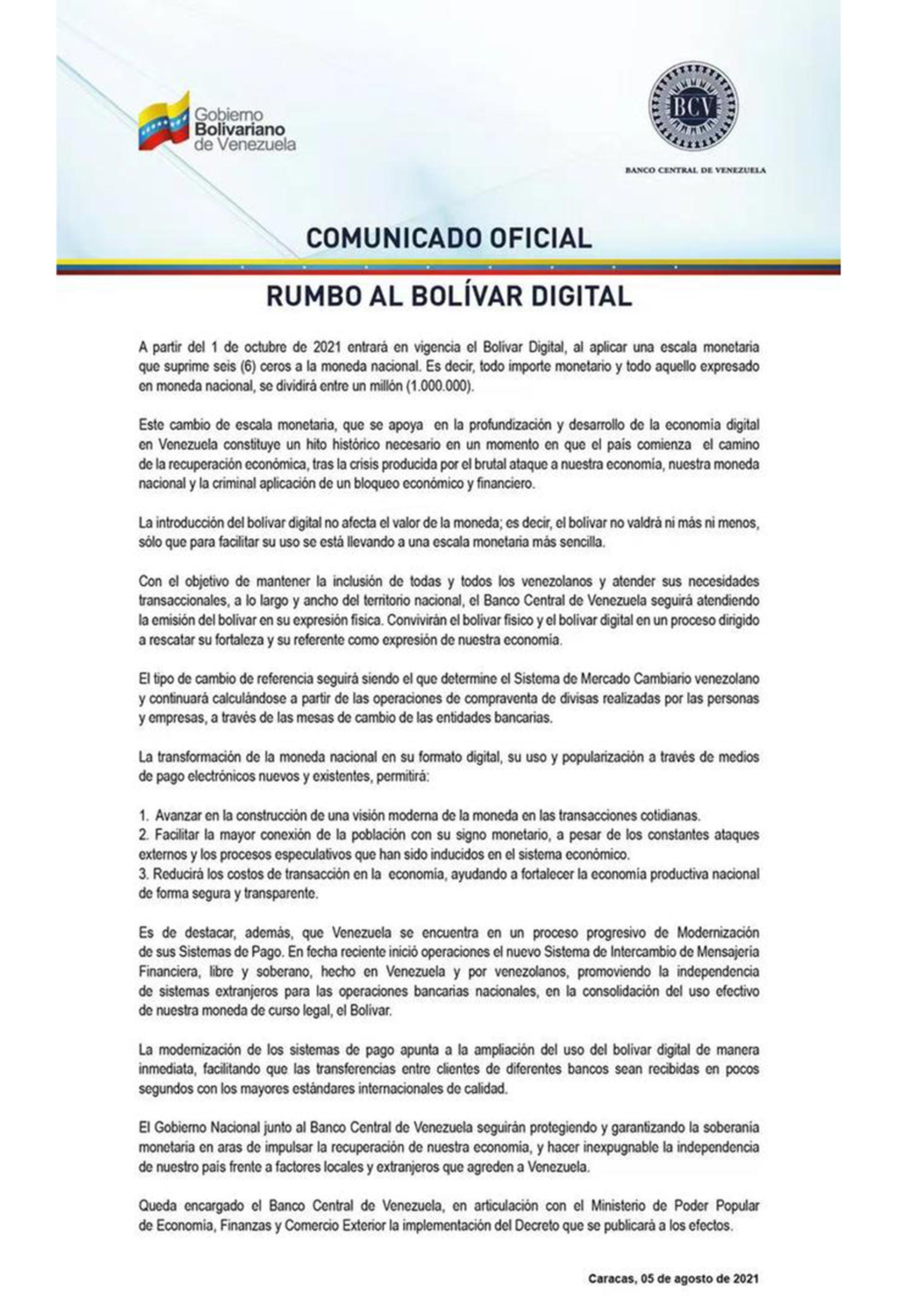 El Régimen De Nicolás Maduro Anunció Otra Reconversión Monetaria El