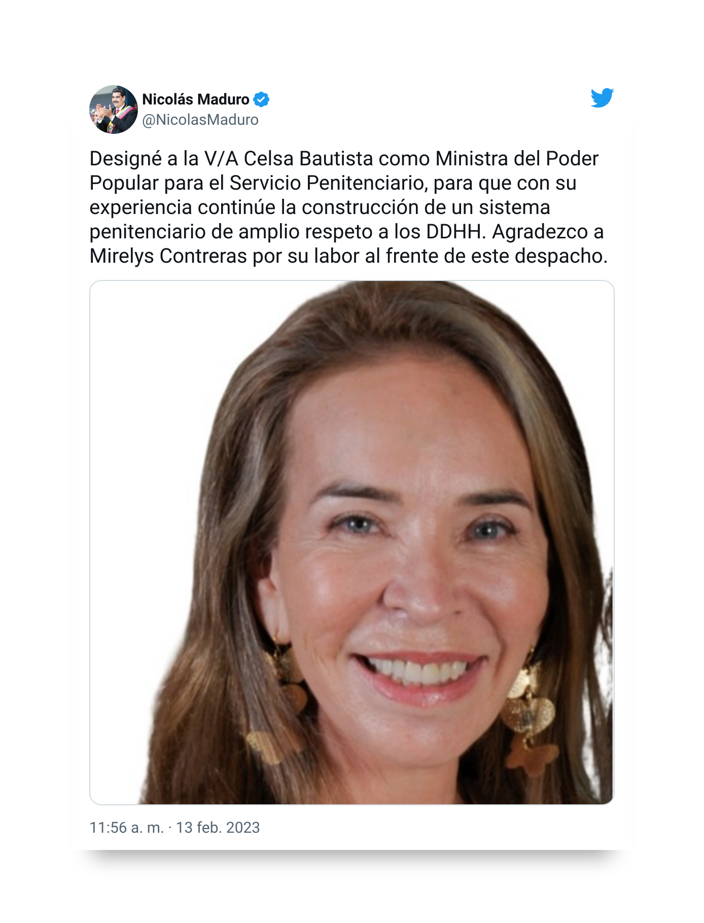 El Dictador Nicolás Maduro Reemplazó A La Ministra Del Servicio