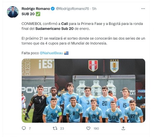 Cali Albergará La Primera Fase Del Suramericano Sub 20 Masculino Infobae