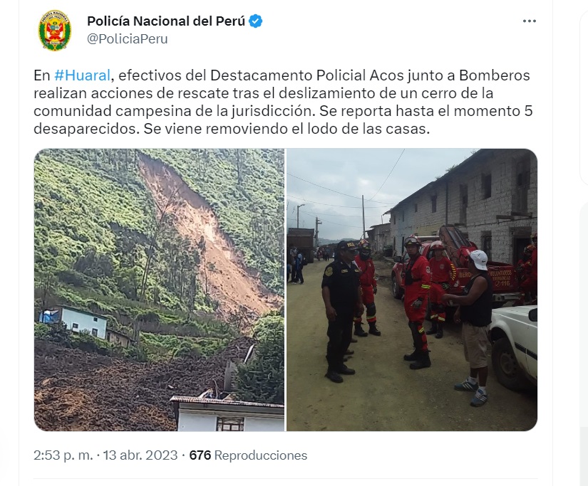 Deslizamiento De Lodo En Huaral Una Anciana Fallecida Cuatro