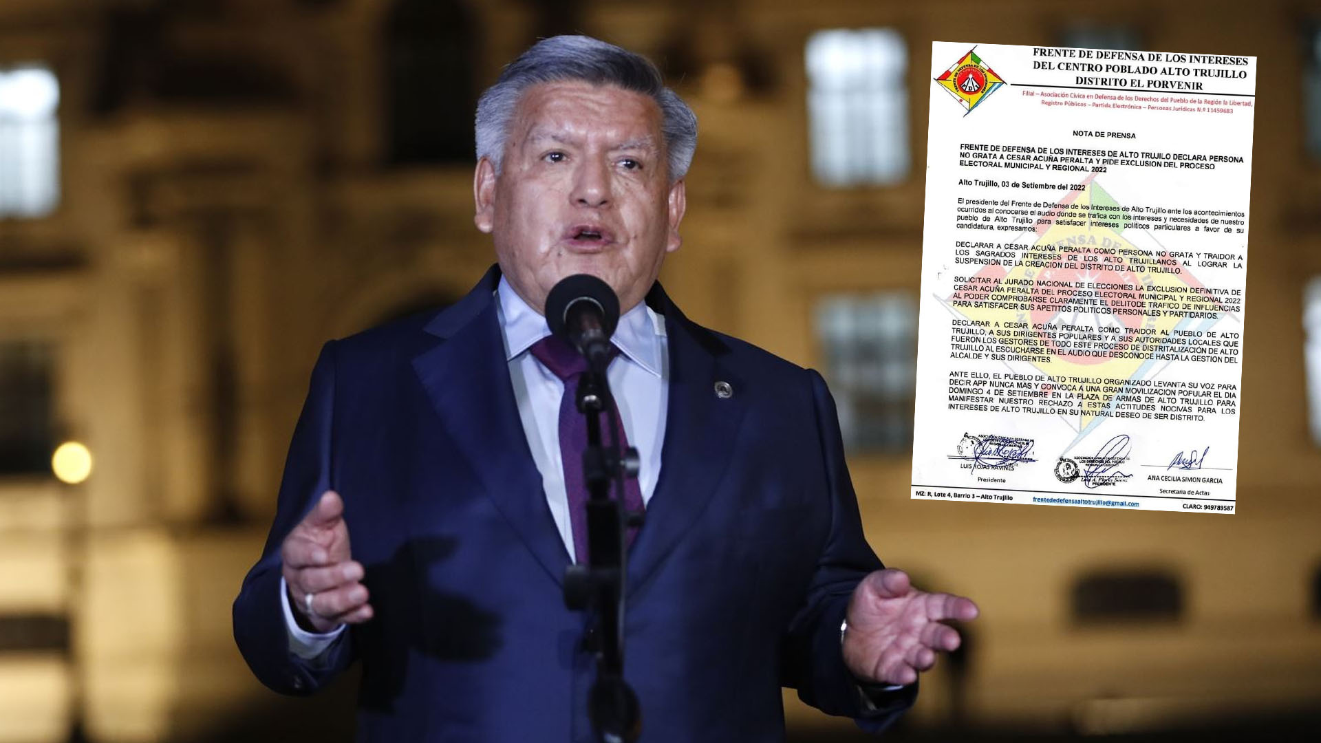 César Acuña Alto Trujillo Declara Persona No Grata A Líder De App Por 2022
