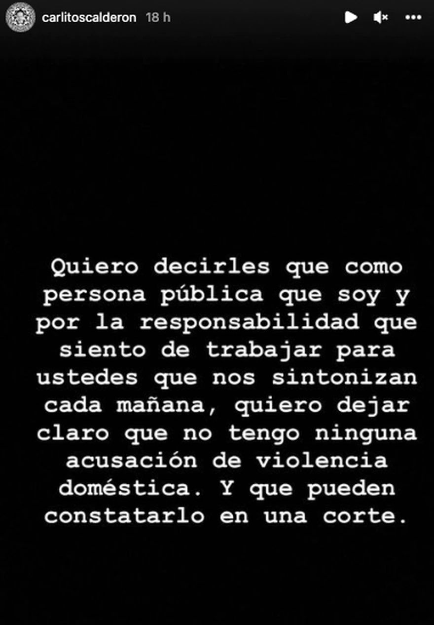 Carlos Calderón Desmintió Acusación De Violencia Doméstica Pero No
