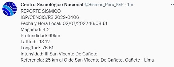 Temblor En Lima Sismo De 42 Alarmó La Capital Peruana Infobae