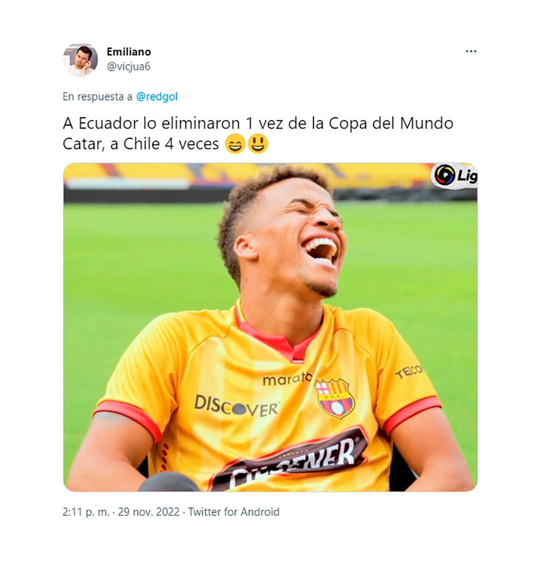 Los Mejores Memes Y Las Bromas De Chile Tras La Eliminación De Ecuador Del Mundial Qatar 2022