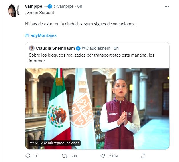 Tundieron A Claudia Sheinbaum Por Utilizar Pantalla Verde En Un Nuevo