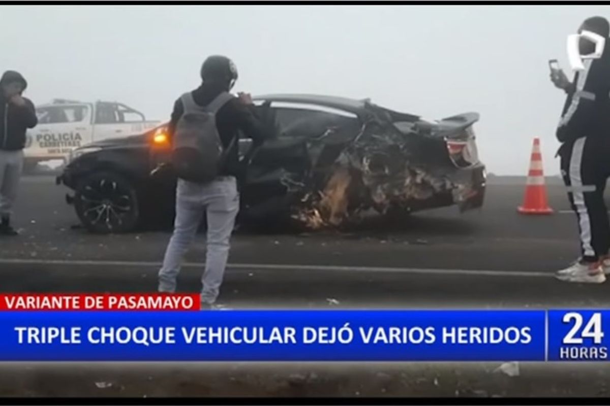 20 Vehículos Chocaron En Cadena En La Variante De Pasamayo Tras Fuerte