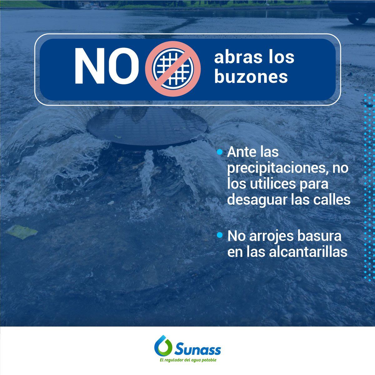 ¿por Qué No Se Deben Abrir Los Buzones De Agua Durante Las Fuertes Lluvias Sunass Responde