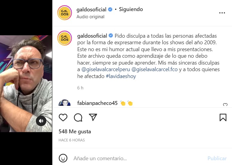 Carlos Galdós Se Disculpa Con Gisela Valcárcel Por Sus Burlas En Su