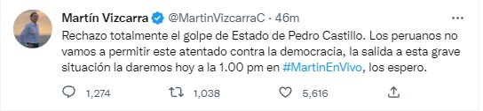 Keiko Fujimori Martín Vizcarra Y Ollanta Humala Rechazaron Autogolpe