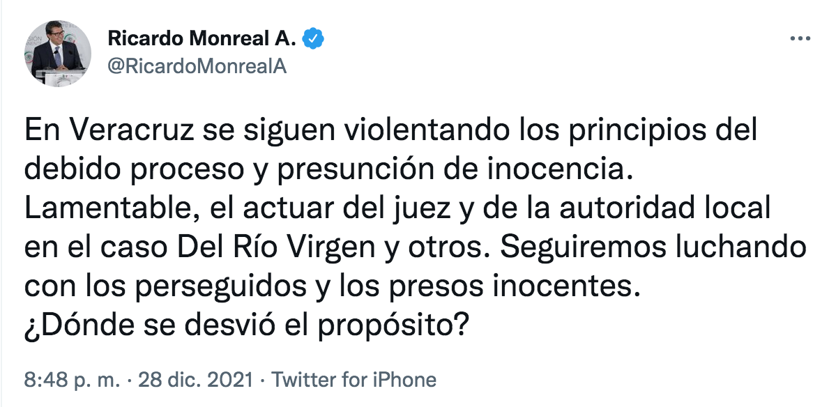 “la Justicia Llegará” El Mensaje De Ricardo Monreal A José Manuel Del 9548