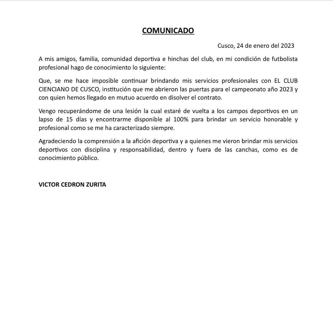 Víctor Cedrón Y Su Inesperada Salida De Cienciano A Poco De Iniciar La Liga 1 2023 Infobae