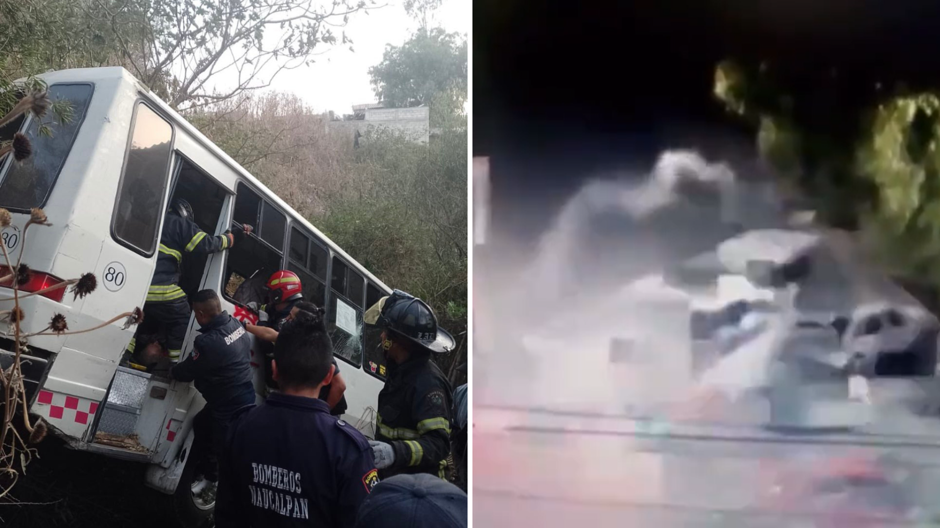 Trágico Accidente En Naucalpan Un Microbús Y Un Automóvil Cayeron A Un