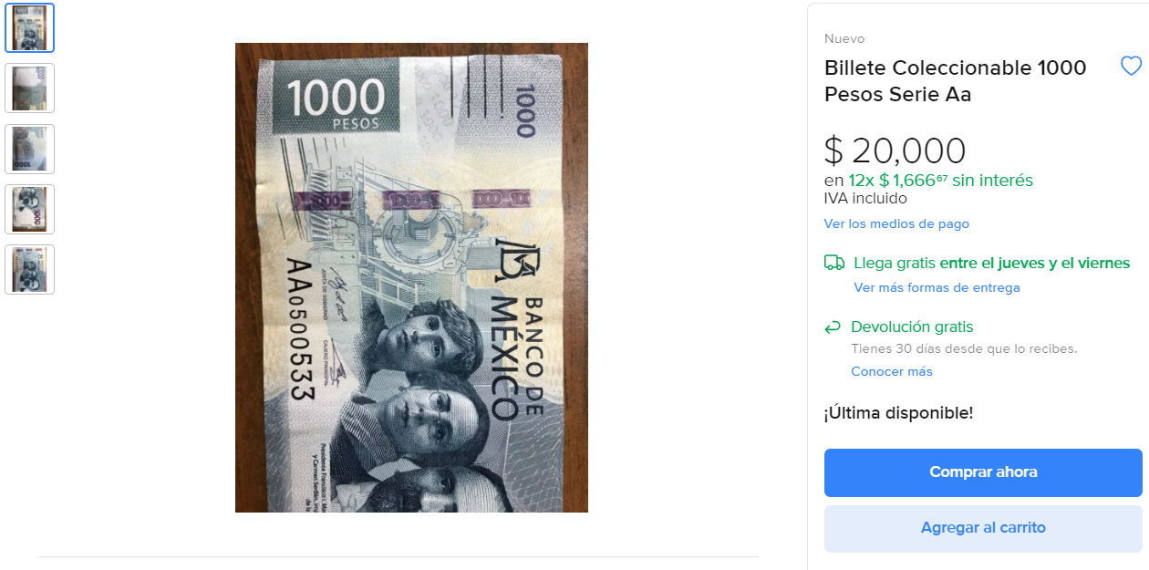 Cinco Billetes Actuales A Precios Descomunales Se Ofrecen De Los 20