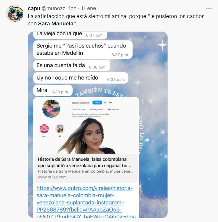 Sara Manuela El Perfil Falso Que Engañó A Decenas De Colombianos En Redes Sociales Infobae
