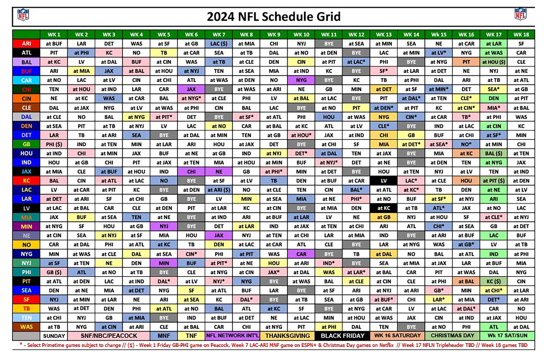 2017 2018 Nfl Schedule Release