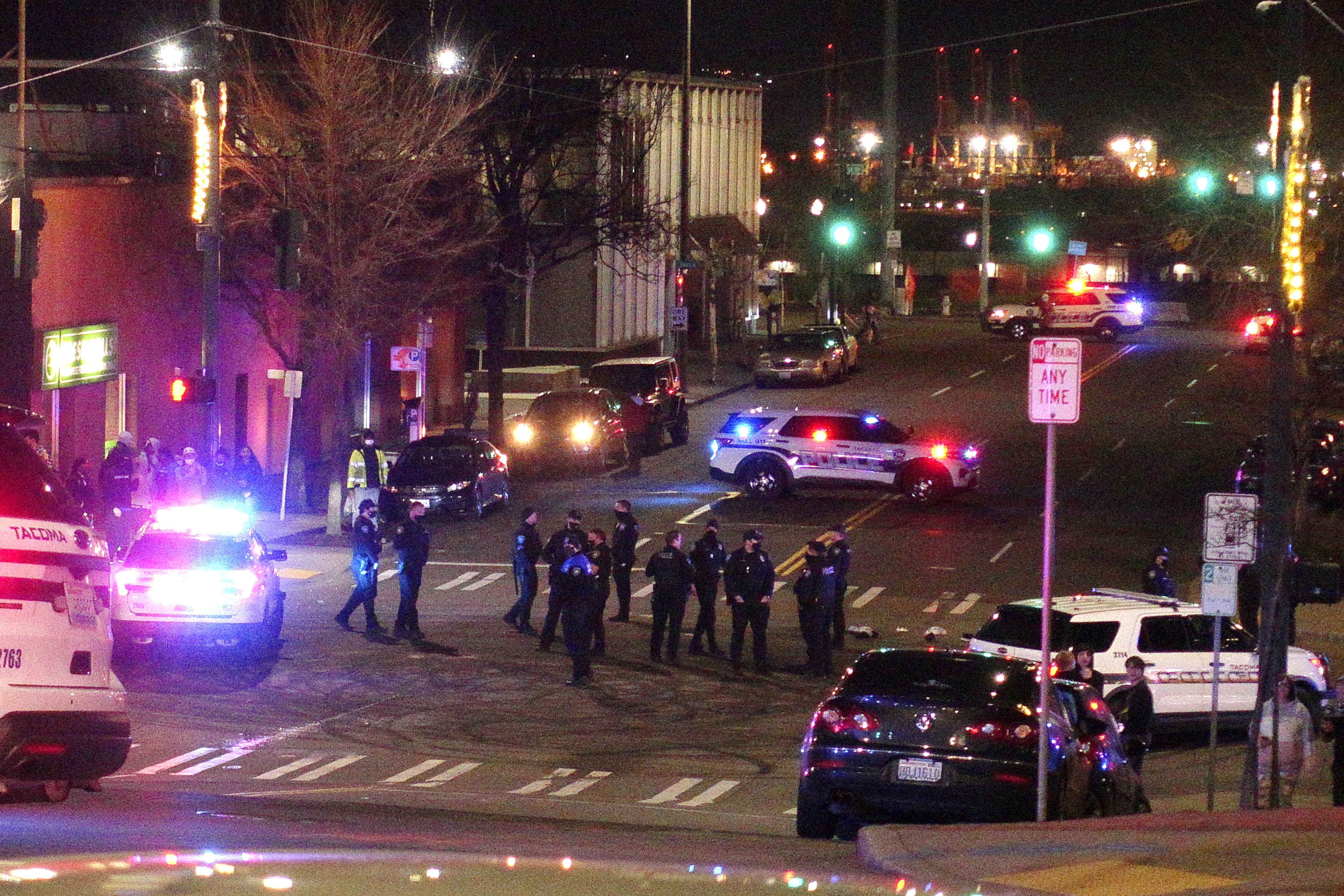 Police Cars At Night