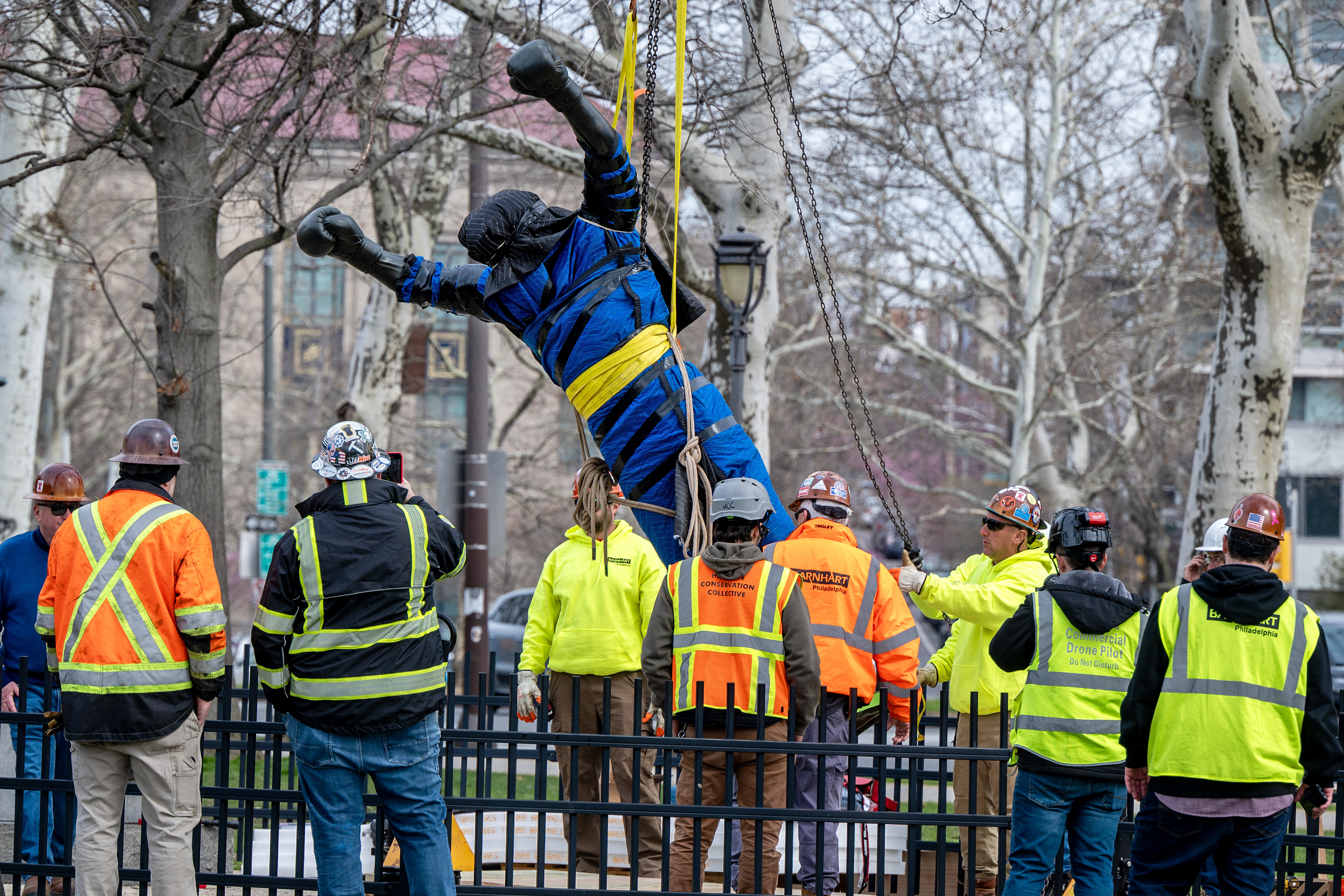 Rocky statue is relocated from base of Art Museum steps