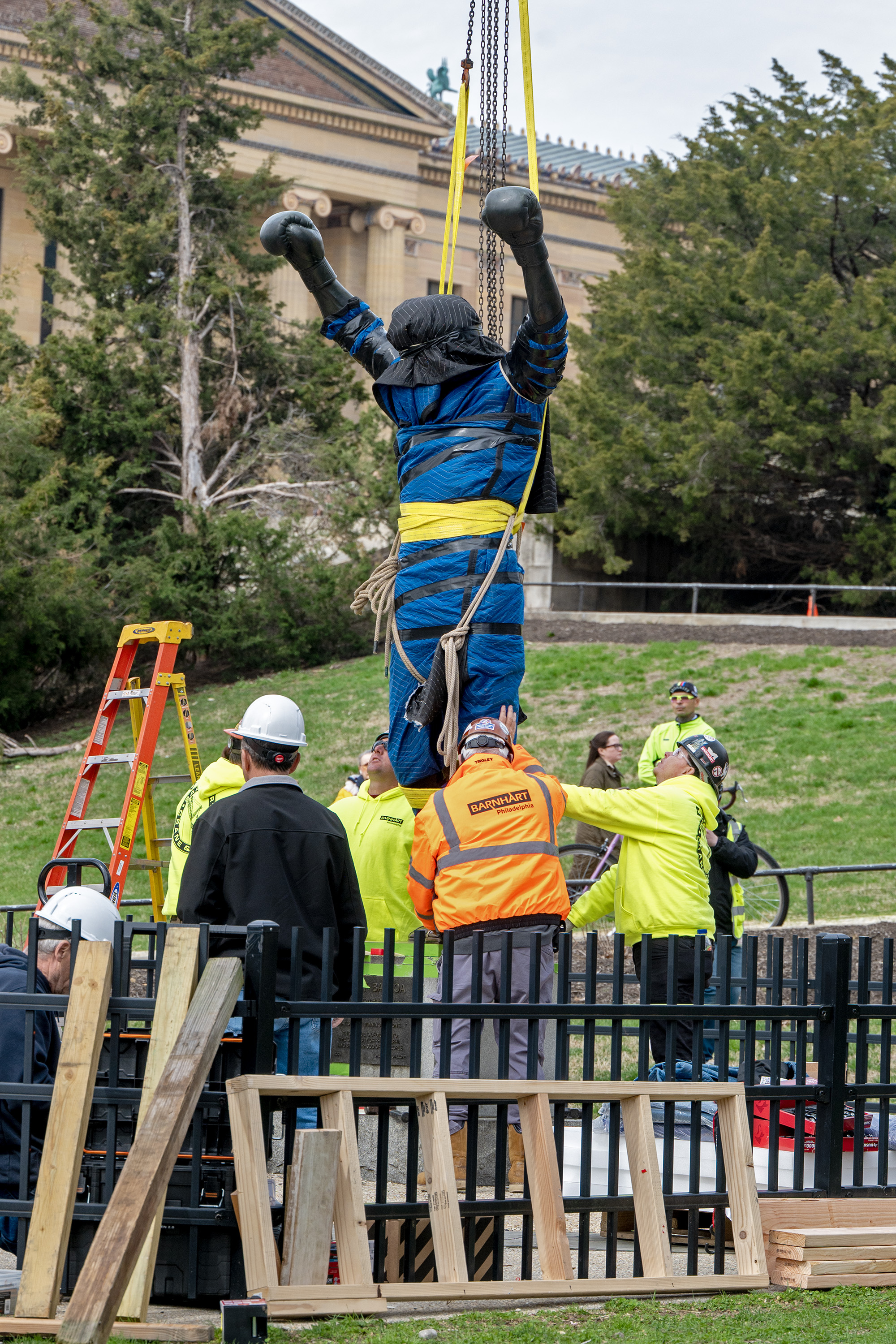 Rocky statue is relocated from base of Art Museum steps