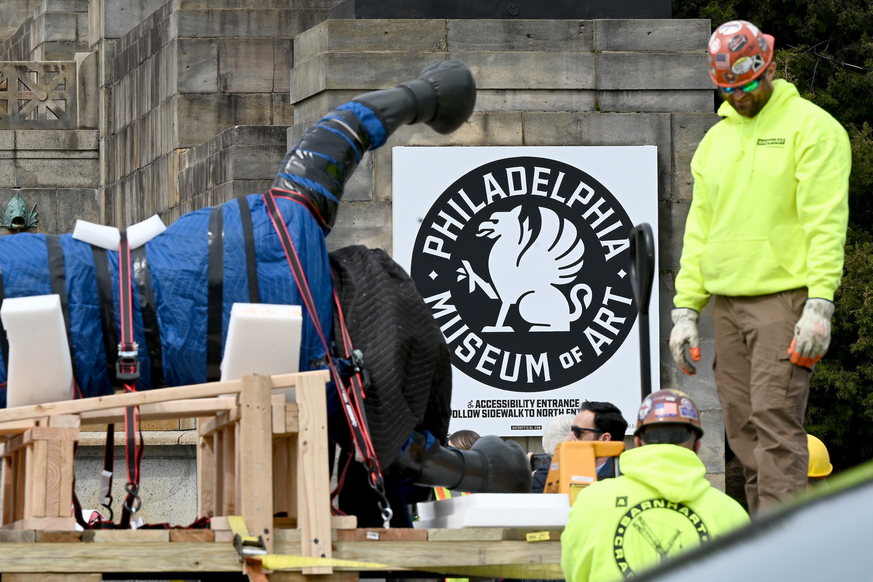 Rocky statue is relocated from base of Art Museum steps