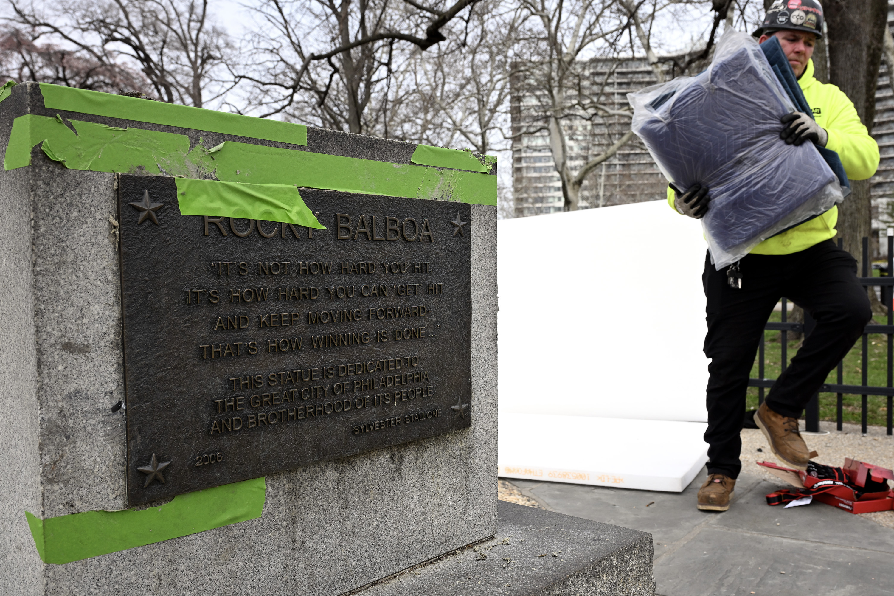 Rocky statue is relocated from base of Art Museum steps