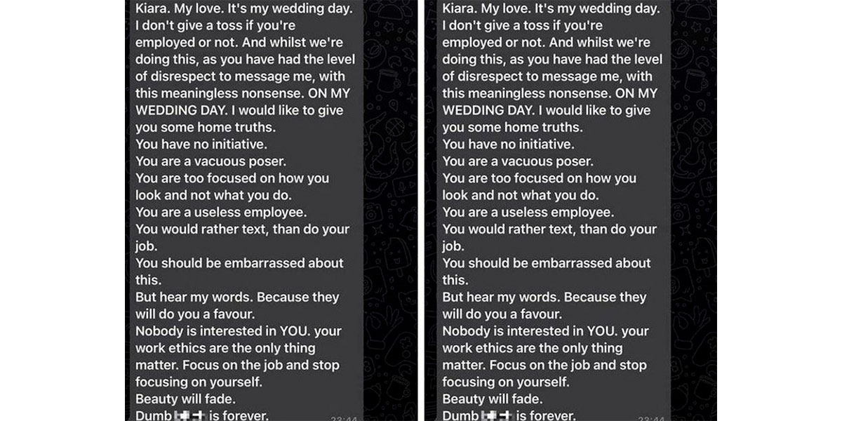 “Sos inútil, falsa y vacía”: el denigrante mensaje de un jefe a su ...