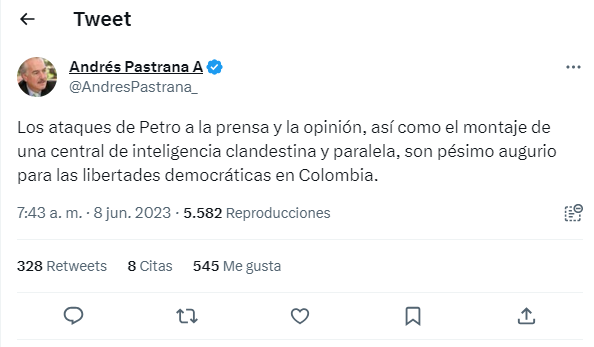 “Son pésimo augurio para las libertades democráticas”: Andrés Pastrana por ataques del ...
