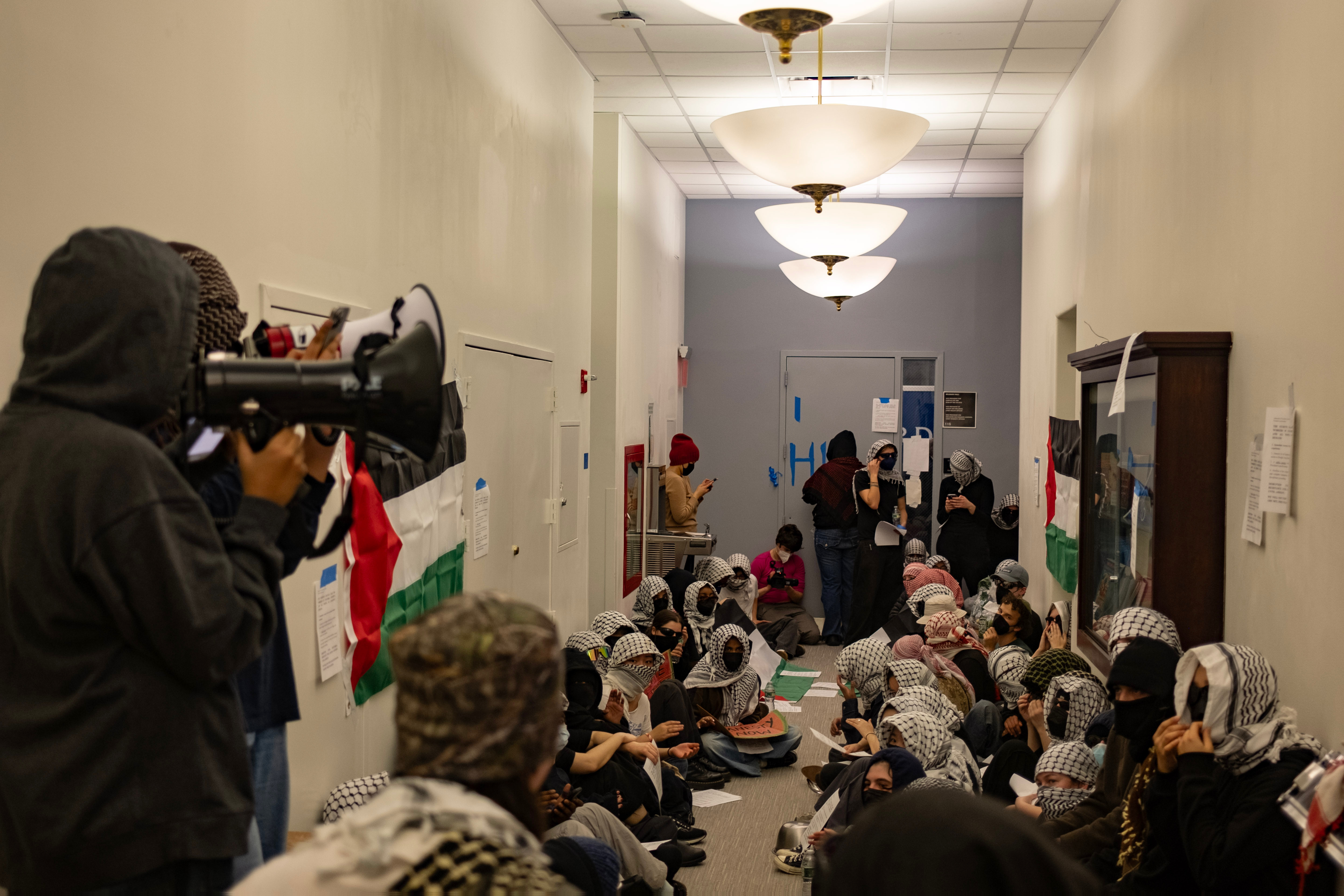 Protesters stage sit-in outside Barnard dean’s office