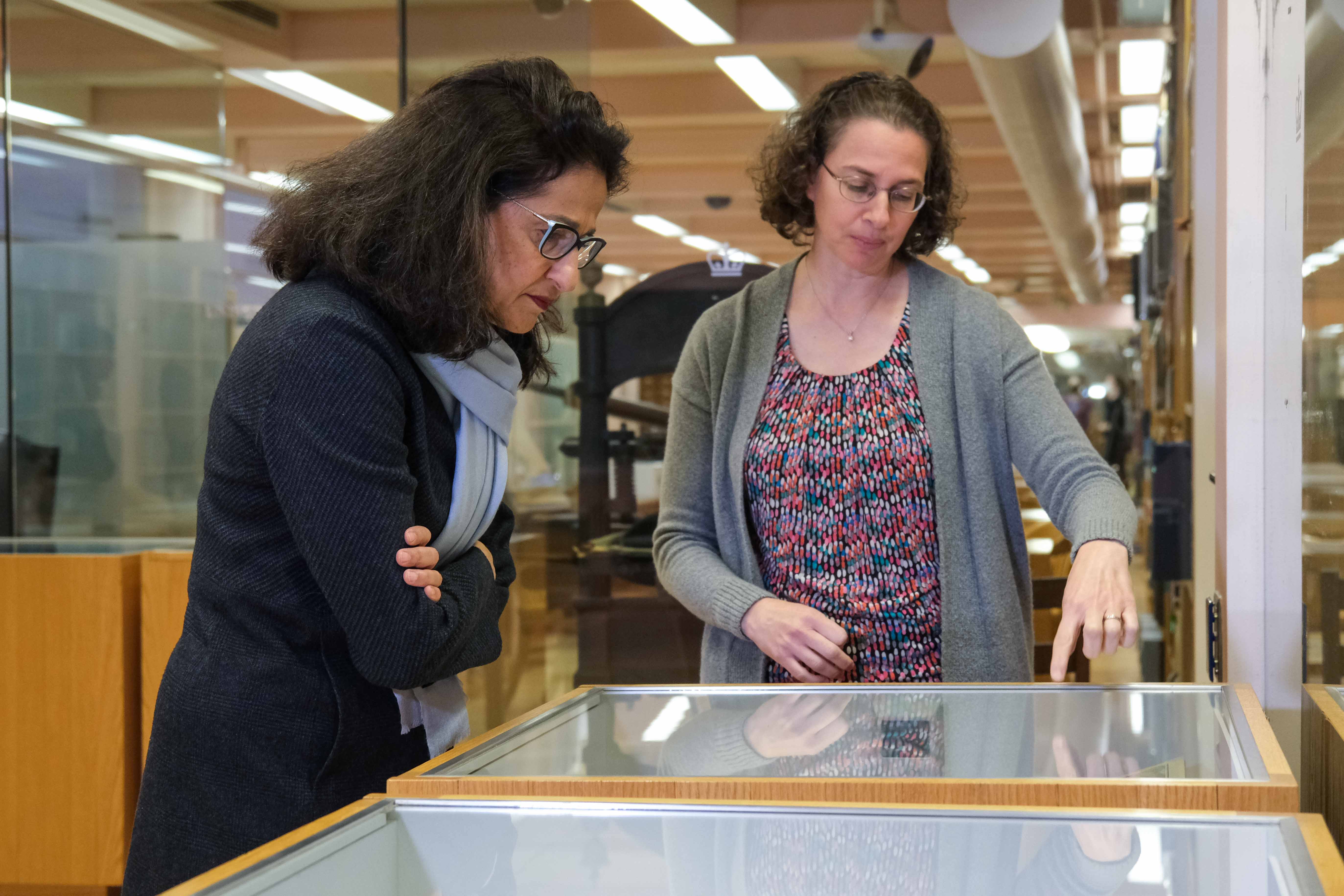 Shafik visits new Butler Library archival exhibit ahead of inauguration