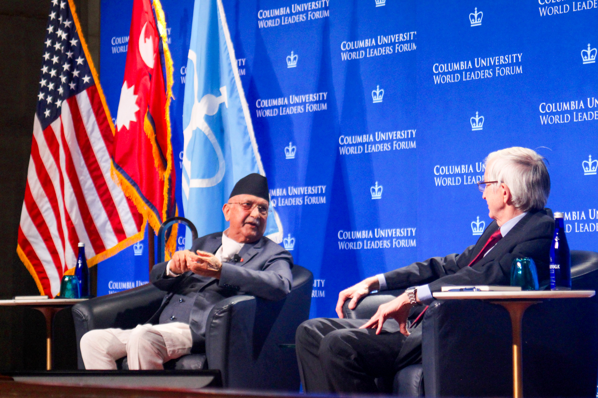 Prime Minister K.P. Sharma Oli of Nepal speaks at World Leaders Forum