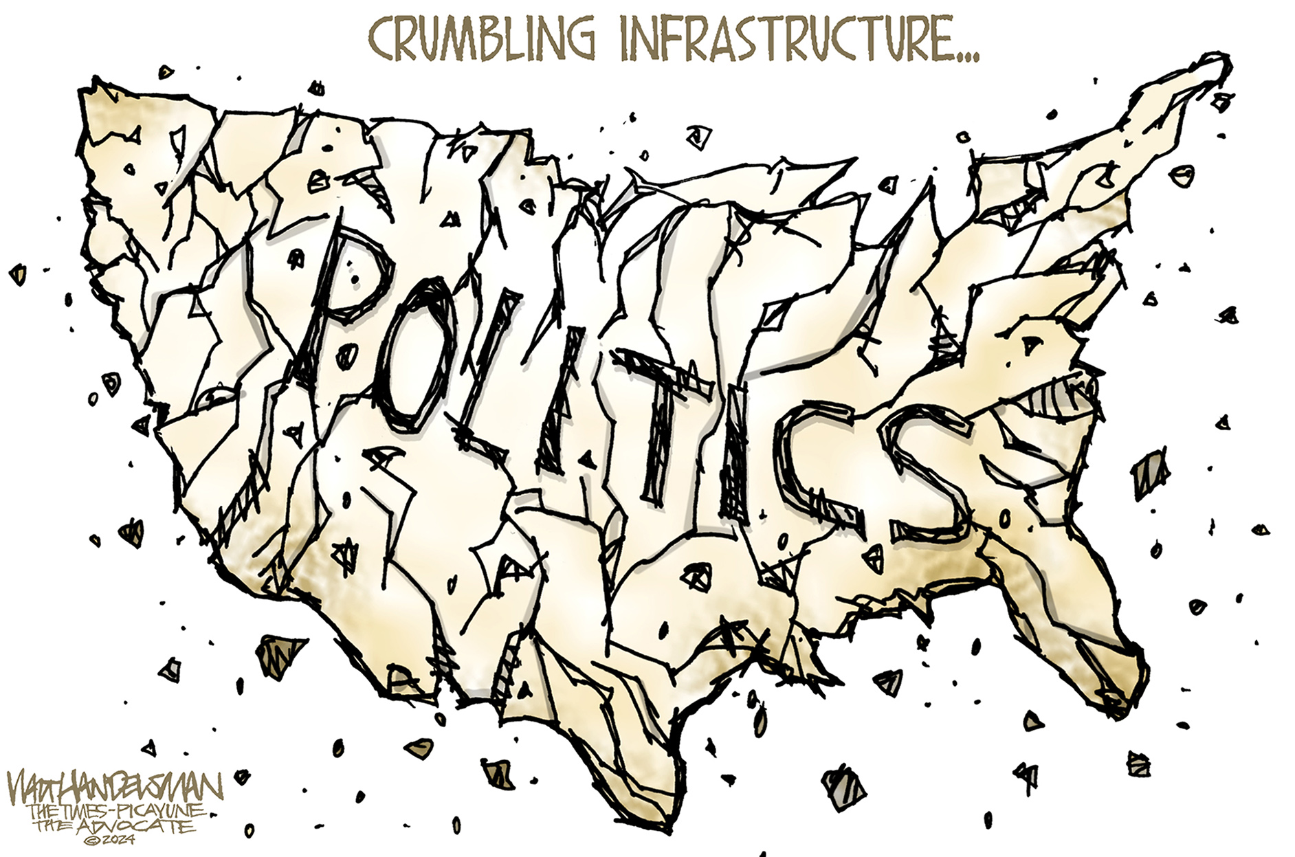 Editorial cartoon: Crumbling infrastructure