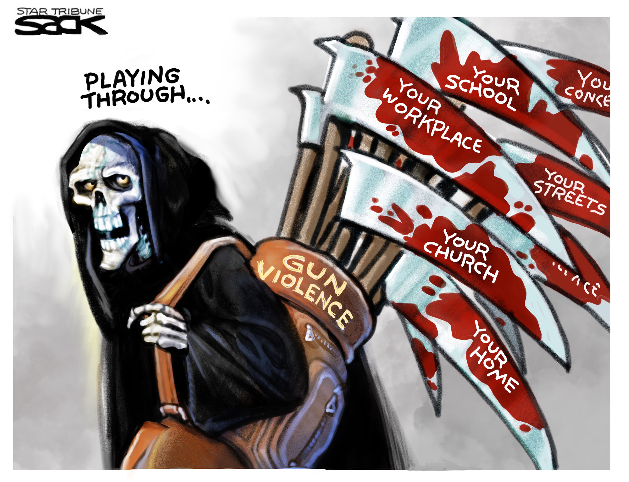 Editorial Cartoon Gun Violence