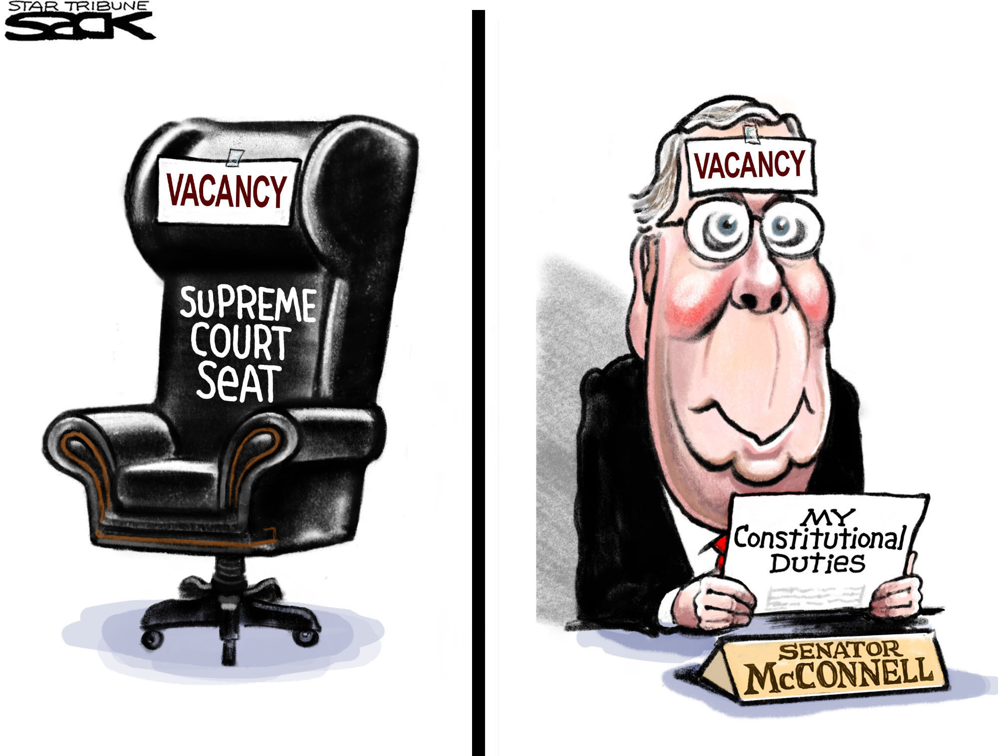 Sack cartoon: Supreme Court vacancy