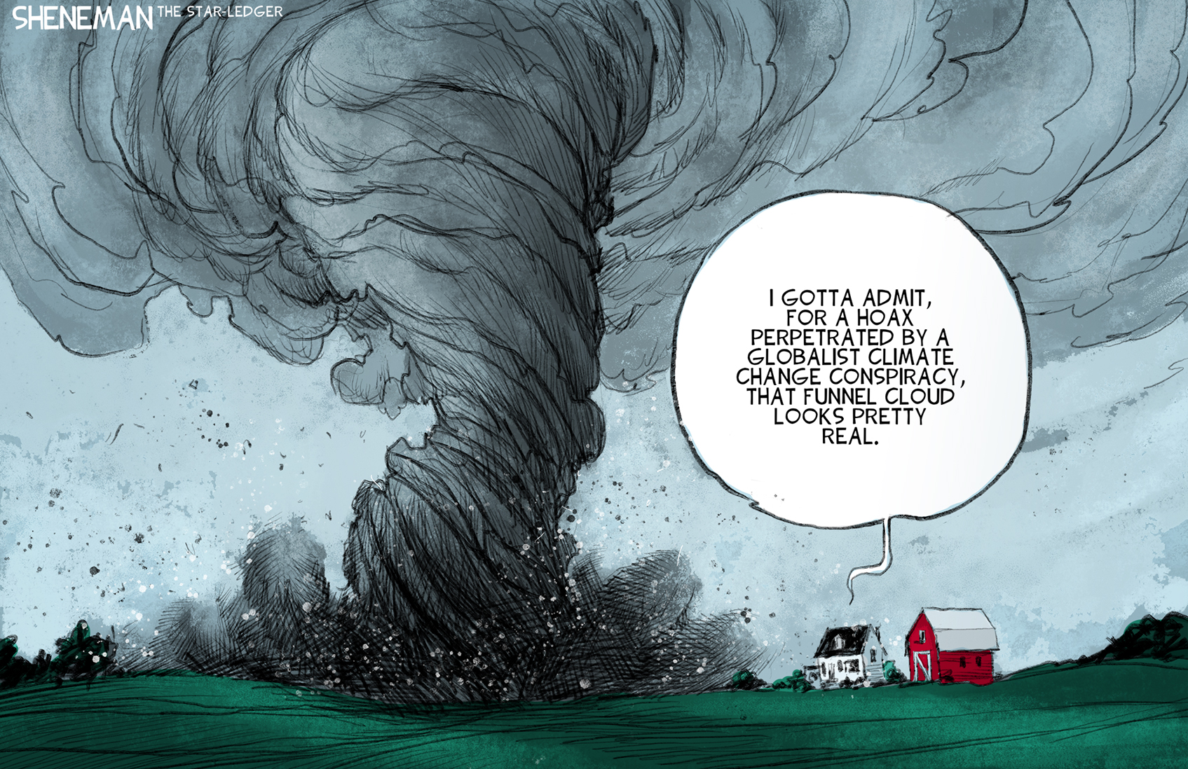 Editorial cartoon: The climate change hoax