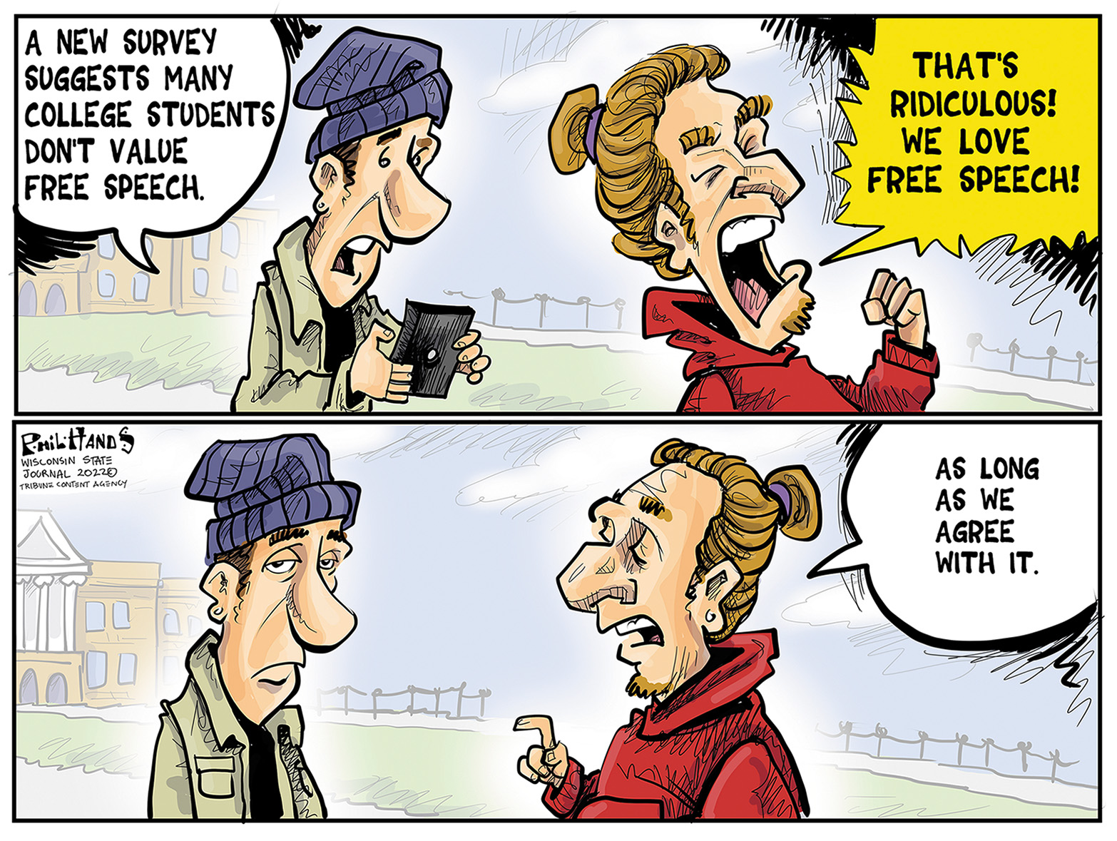 Editorial cartoon: The value of free speech