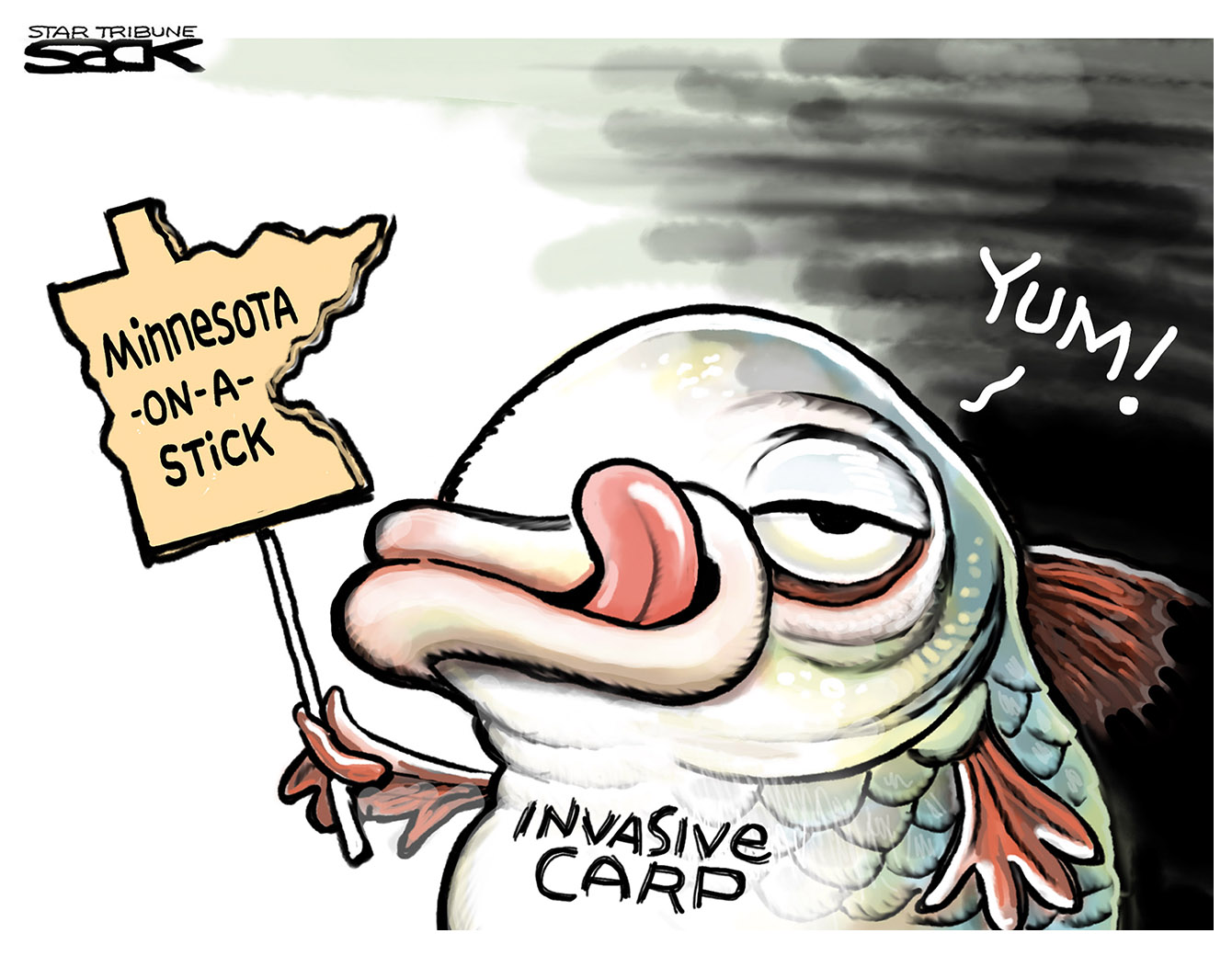 Sack cartoon: Minnesota-on-a-stick