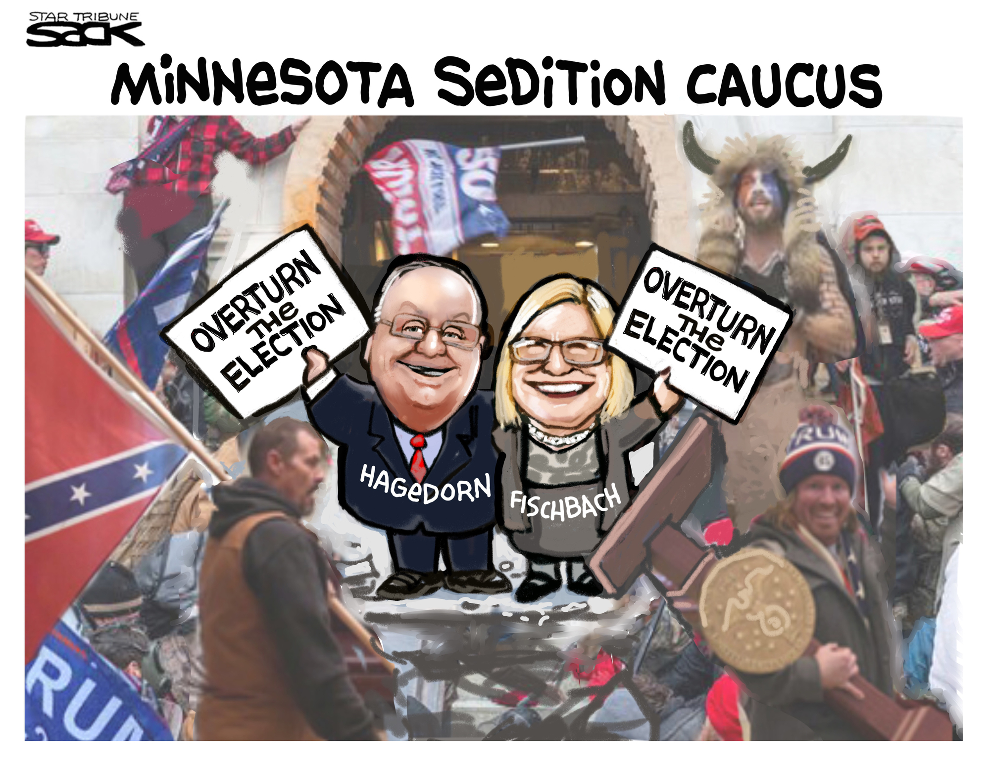 Sack cartoon: Minnesota Sedition Caucus