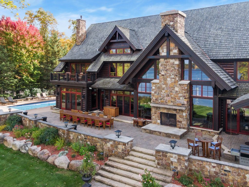 $5.85M compound on Cross Lake is three luxurious lodge-style homes in one