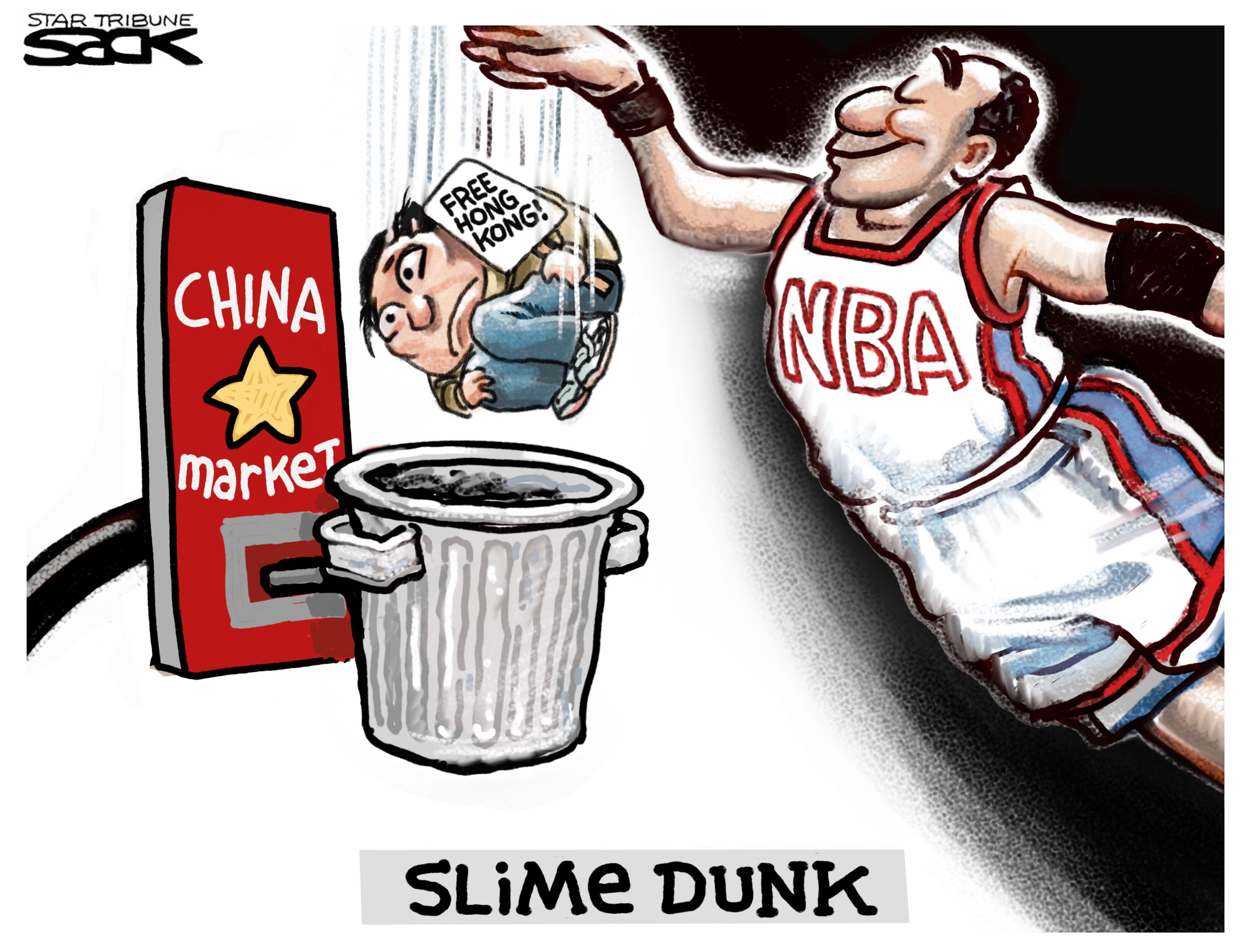 Sack cartoon: The NBA and China