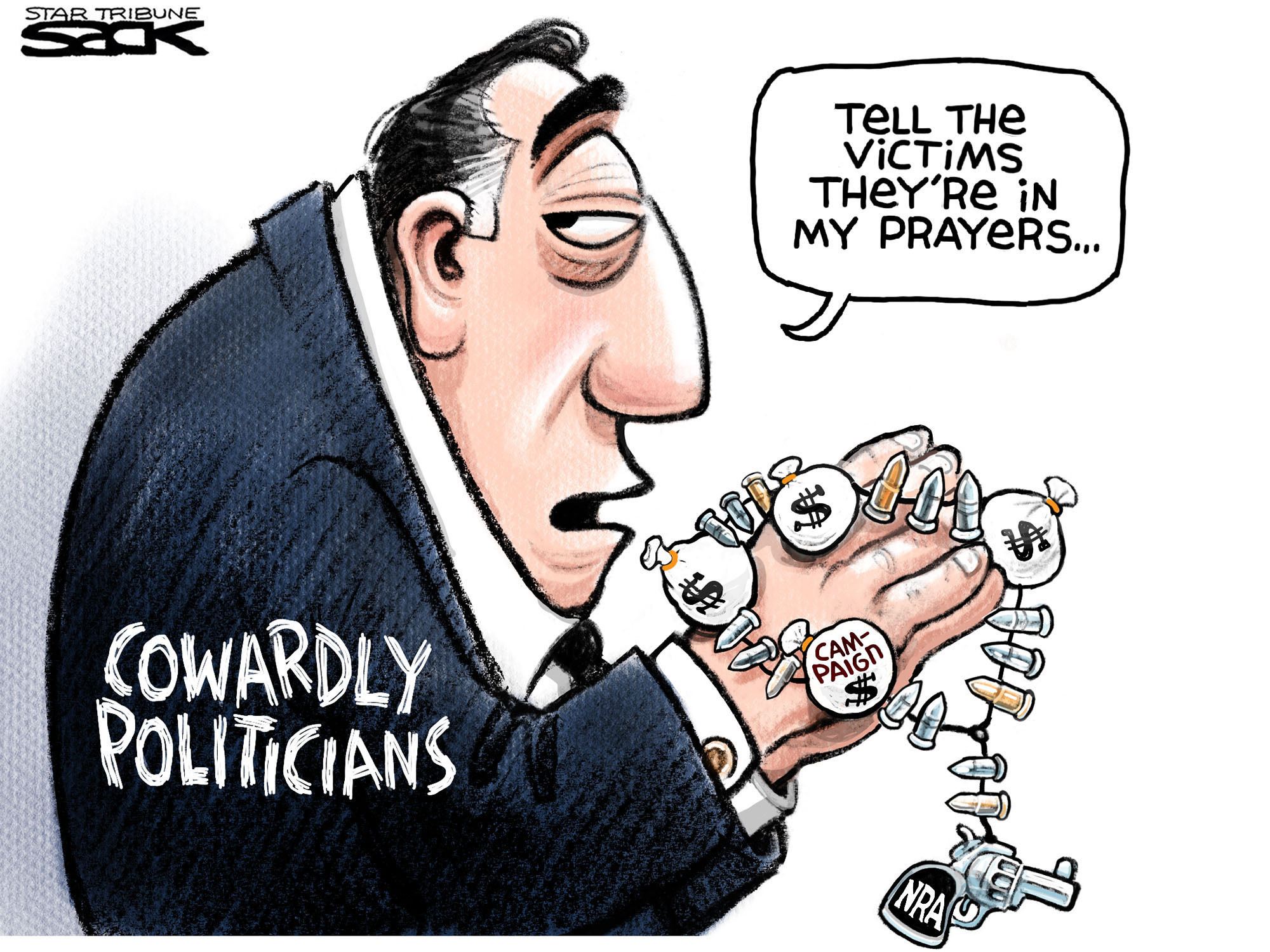Sack cartoon: Cowardly politicians
