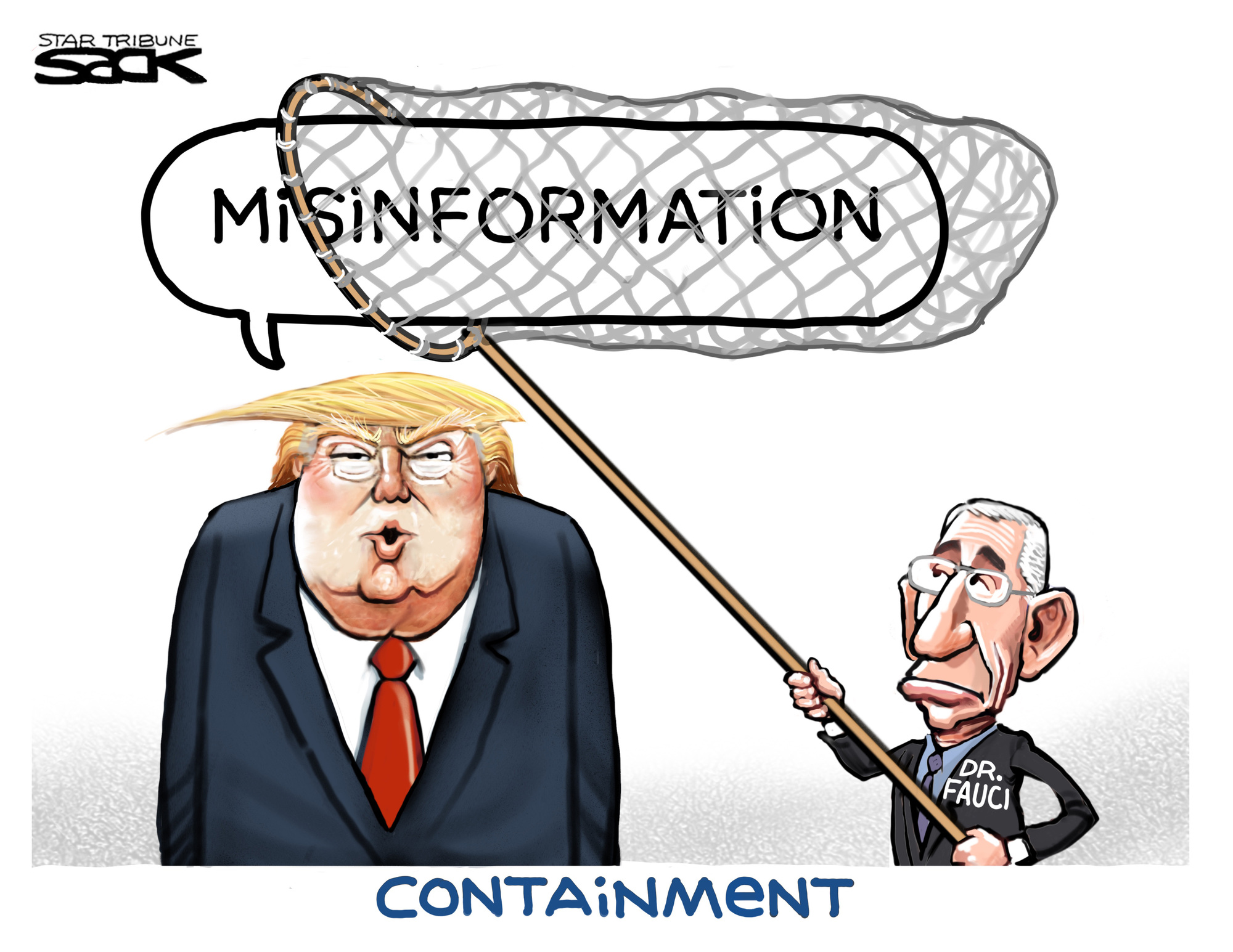 Sack cartoon: Containment strategies