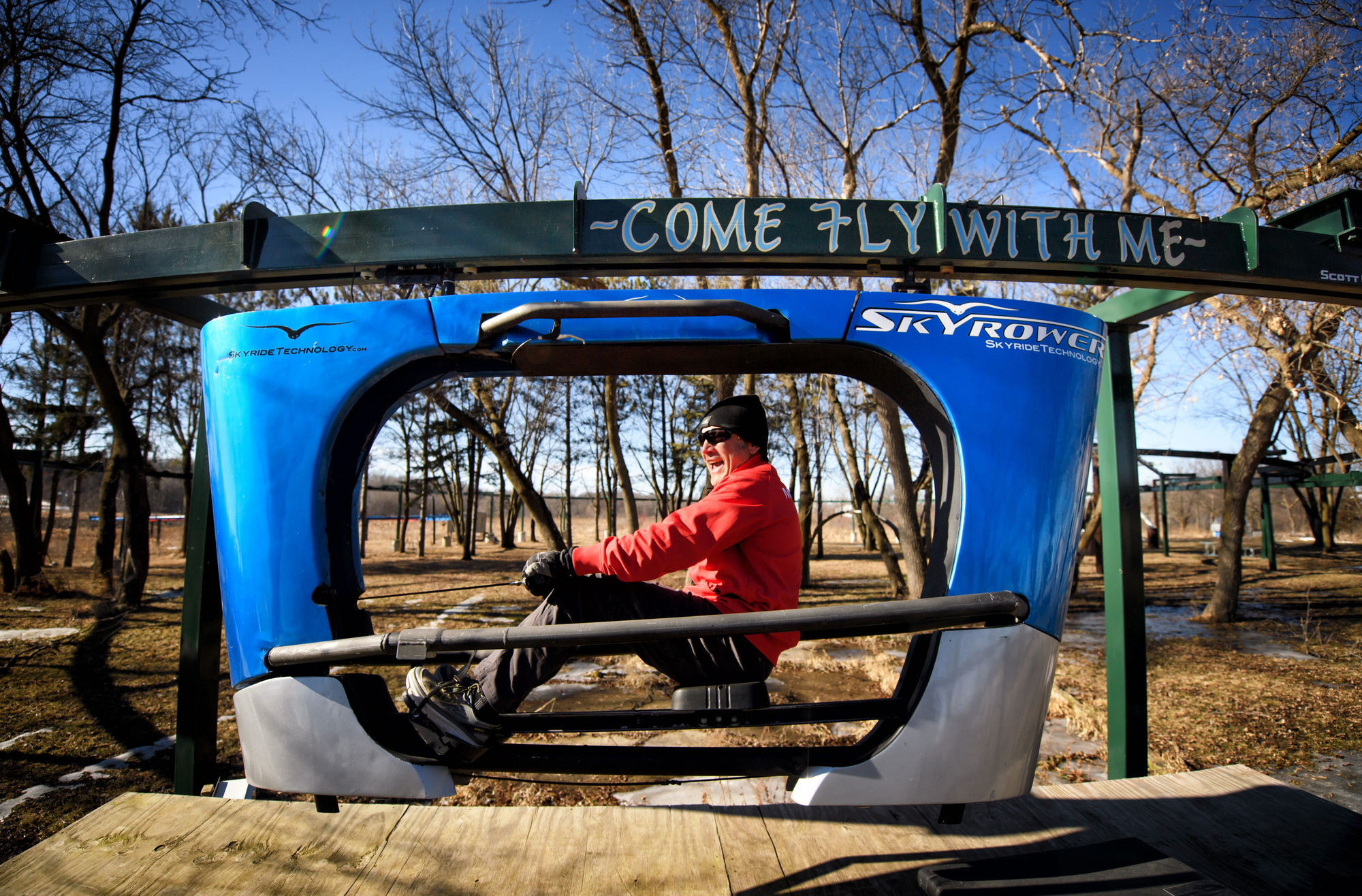 Rollerblade inventor now creates SkyRide, a human-powered roller coaster