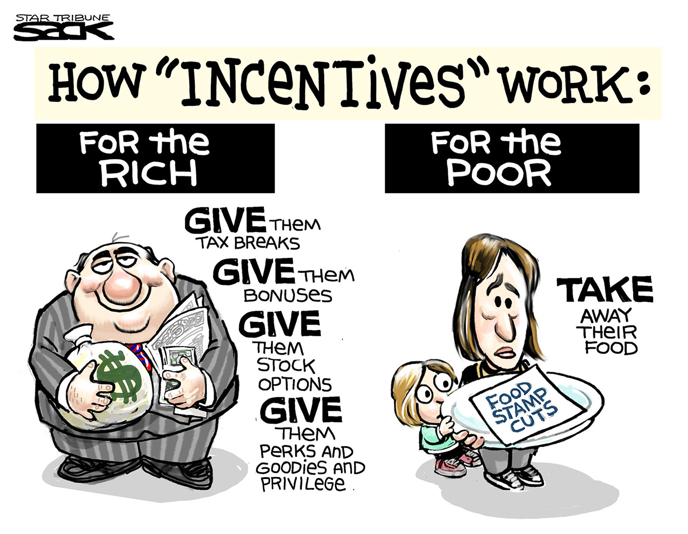 Steve Sack cartoon: Rich and poor