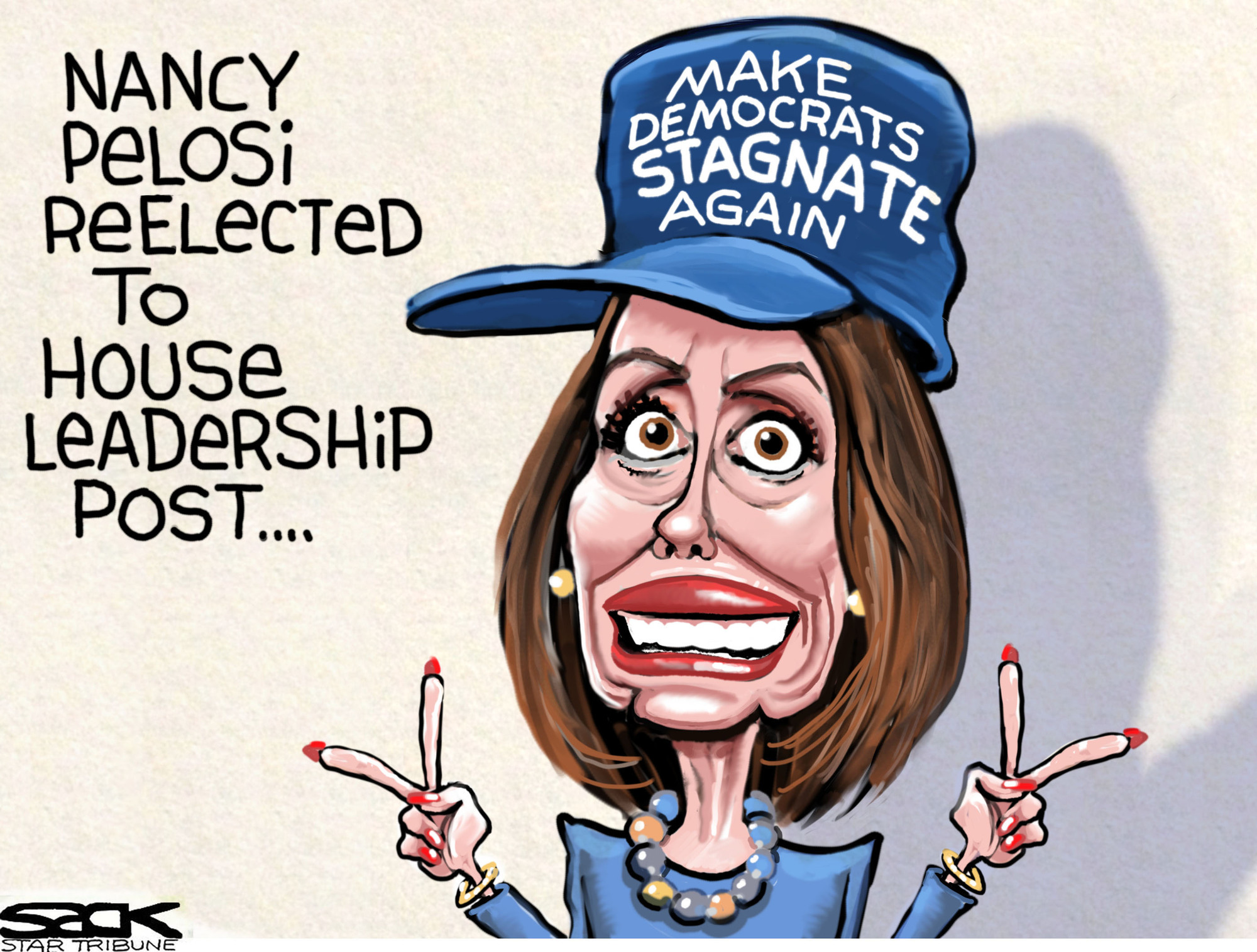 Sack cartoon: Nancy Pelosi