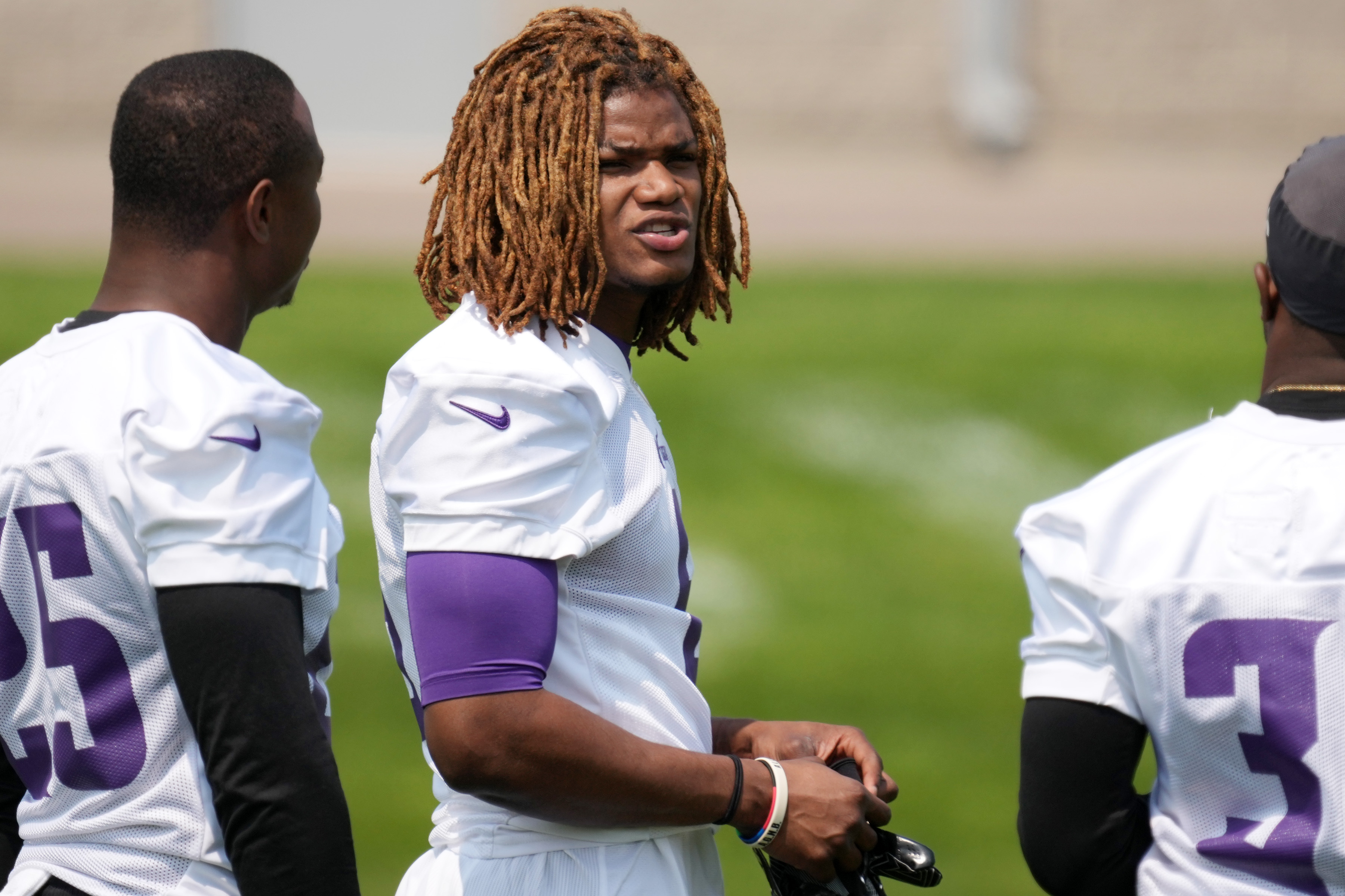 Lewis Cine practicing with the Vikings without limitations after ...